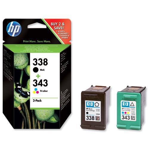 Buy HP 338 Black/343 Tri-color 2-pack Original Ink Cartridges (SD449EE ...