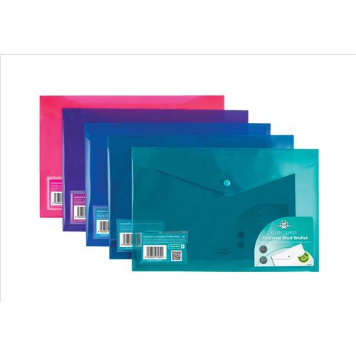Concord Stud Wallet File Vibrant Polypropylene Foolscap Assorted Ref ...