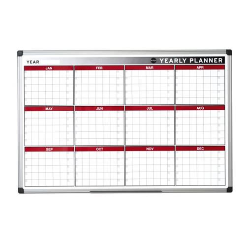 Bi-Office Annual Planner, Magnetic, Aluminium Frame, 90 x 60 cm ...
