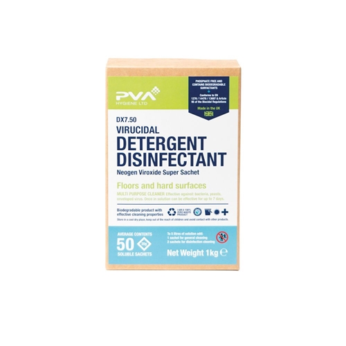 PVA Hygiene Virucidal Disinfectant Sachets 5 Litre (Pack of 50) DZ7:50 ...
