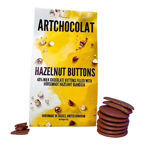 ArtChocolat Filled Milk Chocolate Hazelnut Buttons 125g [Pack of 10 ...