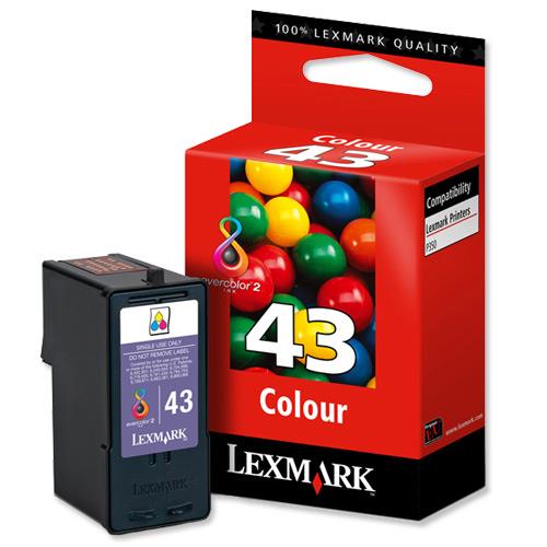 Lexmark No. 43XL Inkjet Cartridge High Yield Page Life 300pp Colour Ref ...