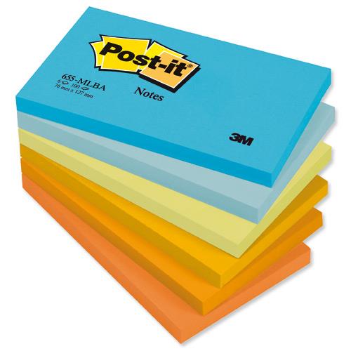 Post-it Colour Notes Pad of 100 Sheets 76x127mm Balanced Palette ...