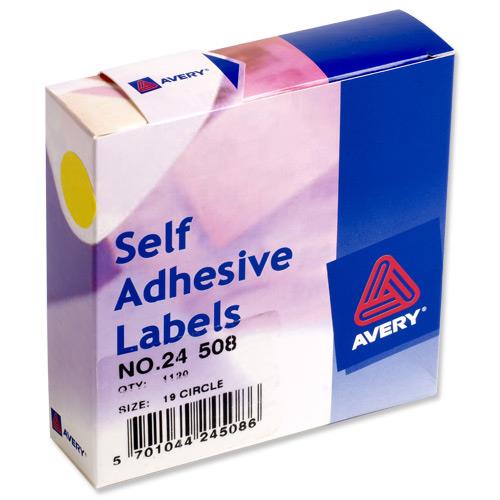 Avery 24-508 Label Dispenser 19mm diameter Yellow Ref 24-508 - 1120 ...