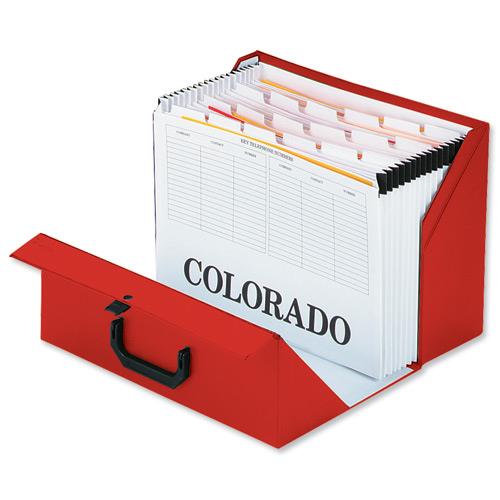 Rexel Colorado Expanding Box File A-Z Foolscap Red Ref 31718EAST ...