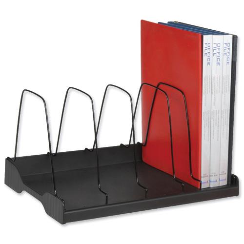 Adjustable Book Rack 6 Wire Dividers W388xD275xH220mm Black - E120 ...