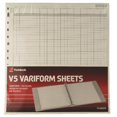 Twinlock V5 Variform 10 Column Cash Sheets Ref 75964 [Pack 75] - 75964 ...