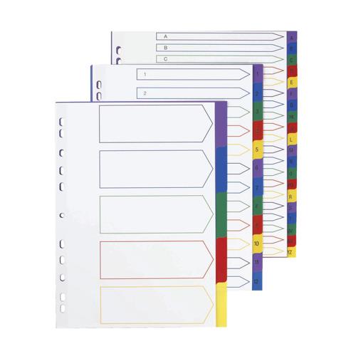 Buy 5 Star Elite File Dividers Multicoloured Tabs Polypropylene 10-Part ...