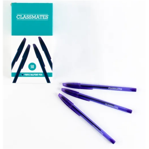 Classmates Ballpoint Pen - Pack of 50 - Purple - GO2 GROUP OF COMPANIES LTD