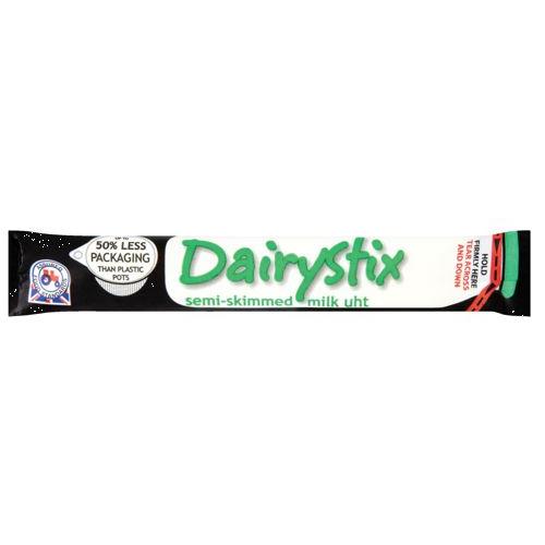 Dairystix UHT Semi-skimmed Milk Longlife Sticks Easy Tear and Pour 12ml ...