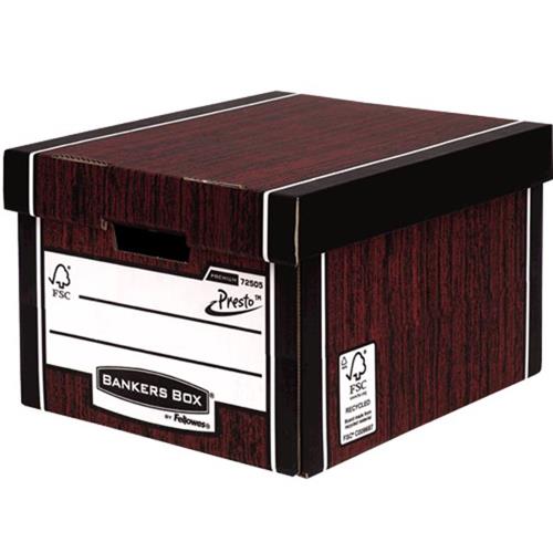Bankers Box Premium Storage Box Classic FSC Woodgrain [Pack 12] [12 for ...