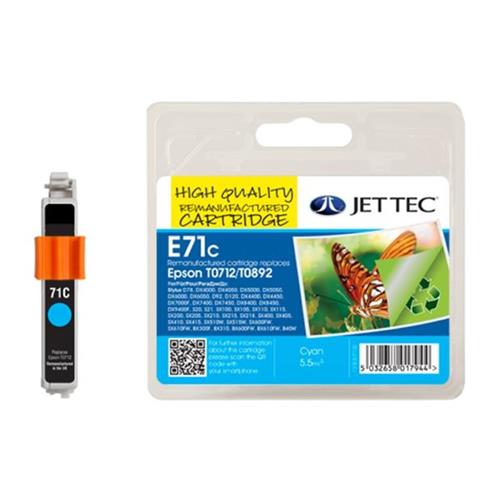 Jet Tec Epson Compatible T0712/T0892 (5.5m) Remanufactured Inkjet ...