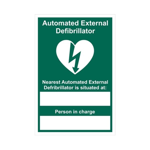 Spectrum Safety Sign Informs Staff where the Nearest Automated External ...