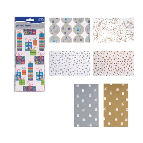 County Stationery Printed Tissue Assorted Designs x7 (Pack of 24) C195 ...