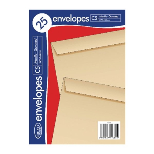 County Stationery C5 Manilla Gummed Envelopes (Pack of 500) C510 - C510 ...