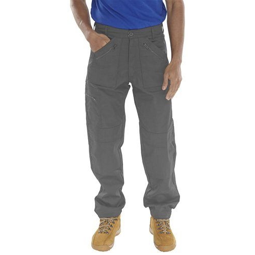 Beeswift Workwear Grey Action Work Trousers 38” Short - AWTGY38S ...