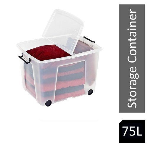 Strata Smart Box Clip-On Folding Lid 75 Litre (with Wheels) - HW676 ...