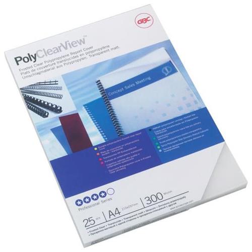 GBC PolyCovers ClearView Binding Covers Polypropylene 300 micron A4 ...