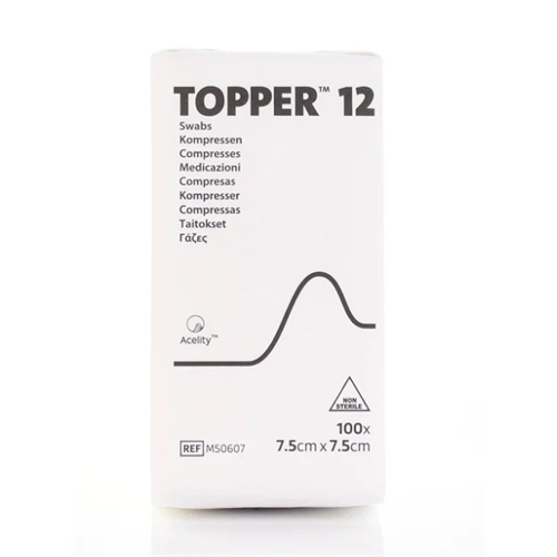 JJ TOPPER 12 SWABS U/S 7.5CMX7.5CM 6PL x 100 - Medi Procurement (WS) Ltd.