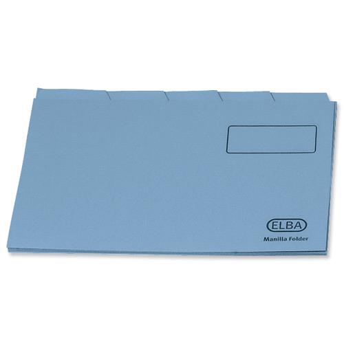 Elba Tabbed Folders Recycled Lightweight 180gsm Set of 5 Foolscap Blue ...
