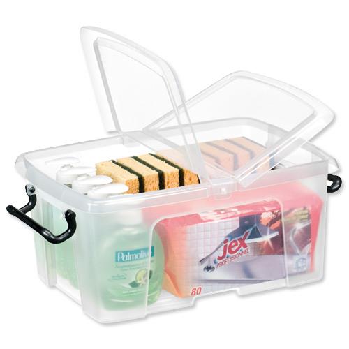 Strata HW671 12 Litre Smart Storemaster Box Folding Lid & Clip Handles ...