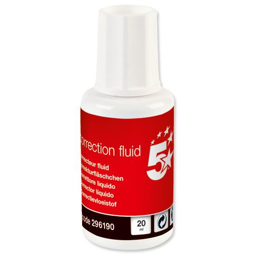 5 Star Office Correction Fluid Fast-drying with Integral Mixer Ball ...