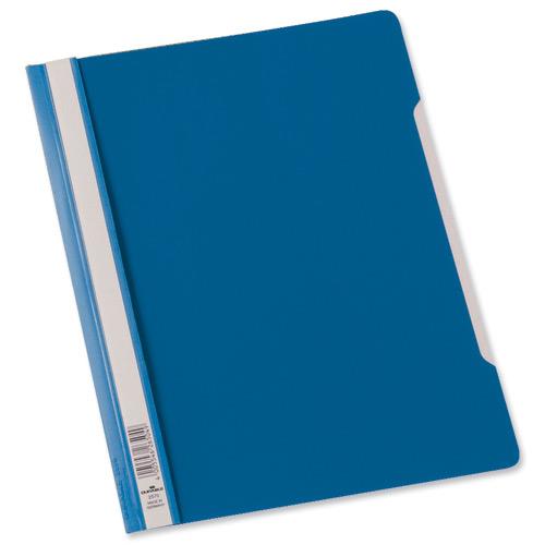Durable A4 Clear View Folder Plastic With Index Strip Extra Wide Blue Durable A4 Clear View Folder Plastic With Index Strip Extra Wide Blue