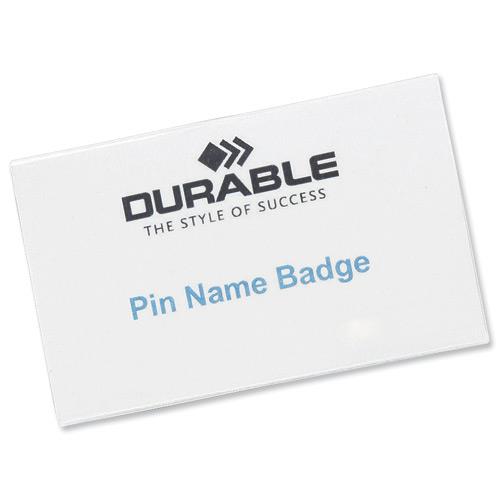 Durable Name Badges with Pin 40x75mm Ref 8008 - Pack 100 - 8008 ...