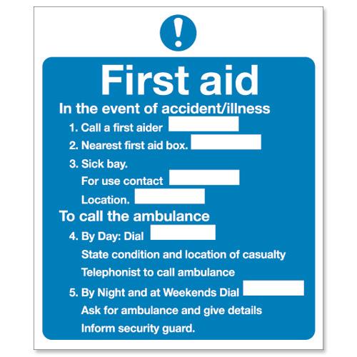 Stewart Superior Sign First Aid Sign W230xH195mm Self-adhesive Vinyl ...