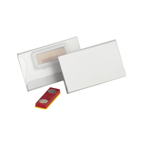 Durable Name Badge w/Magnet Place and Hold 40x75mm (Pack of 25) 824319 ...