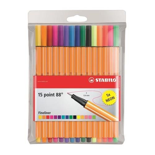 Tratto pen Point 88 - Stabilo - assortito - ago - 0,4mm - conf. 15 ...