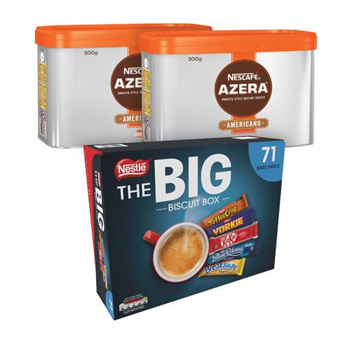 Nescafe Azera Americano 500g (Pack of 2) NL81950 FOC Nestle Biscuits ...