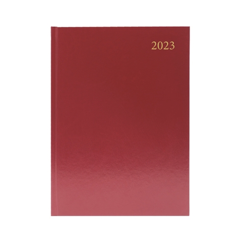 Buy Desk Diary Day Per Page Appointments A4 Burgundy 2023 KFA41ABG23 ...