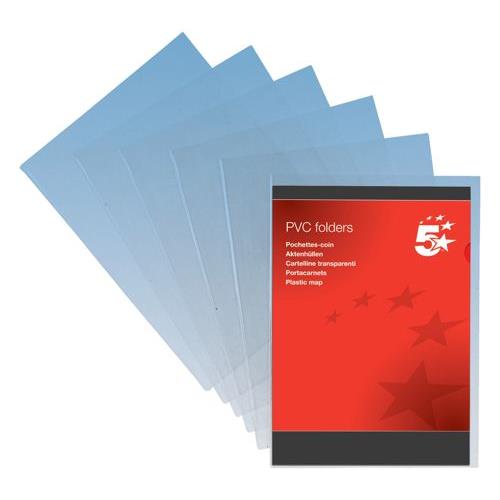 5 Star Elite Folder PVC Cut Flush 150 Micron A4 Clear [Pack 100 ...