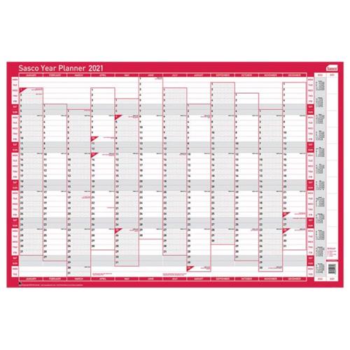Sasco Horizontal Year Planner Unmounted 2021 2410131 - 2410131 ...