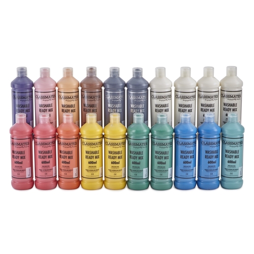 Classmates Washable Paint, Assorted Colours, 600ml [Pack of 20] - GO2 ...