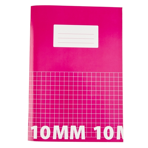 Classmates A4 Glossy Tough Cover 10mm Square Exercise Books Pink 80 classmates-a4-glossy-tough-cover-10mm-square-exercise-books-pink-80