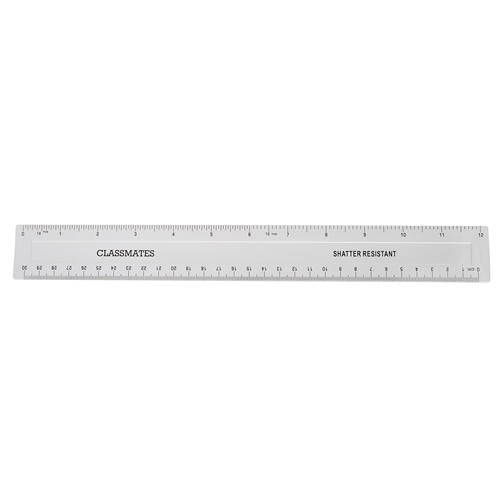 Classmates Shatter Resistant Transparent Rulers 300mm [Pack of 100 ...