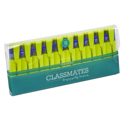 Classmates Highlighters, 5mm Chisel Tip, Yellow [Pack of 10] - 44121716 ...