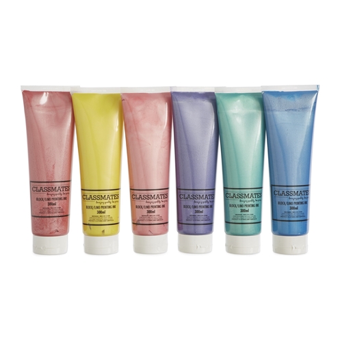 Classmates Block Printing Ink, Assorted Pearlescent, 300ml [Pack of 6 ...