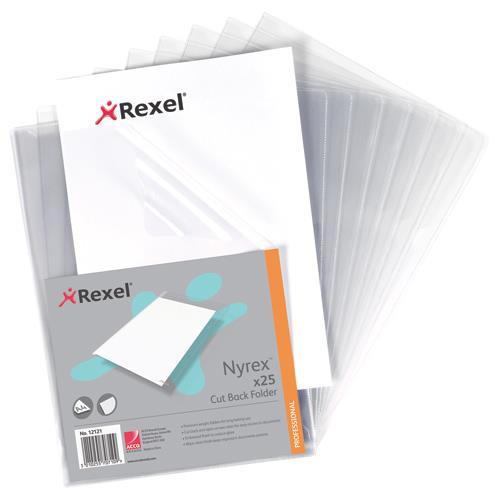 Buy Rexel Nyrex Folder Cut Back A4 Clear Ref 12121 - Pack 25 - 12121 ...