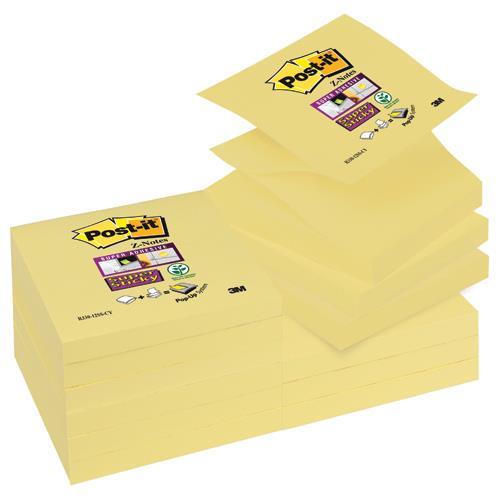 Buy Post-it Super Sticky Z Notes 76x 76mm Canary Yellow Ref R330-12SSCY ...