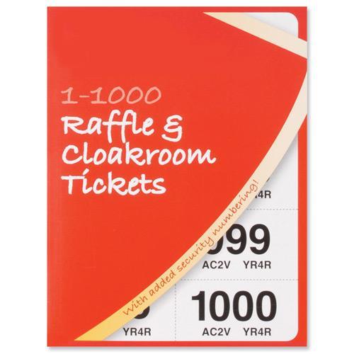 Buy Cloakroom or Raffle Tickets Numbered 1-1000 Assorted Colours - Pack ...