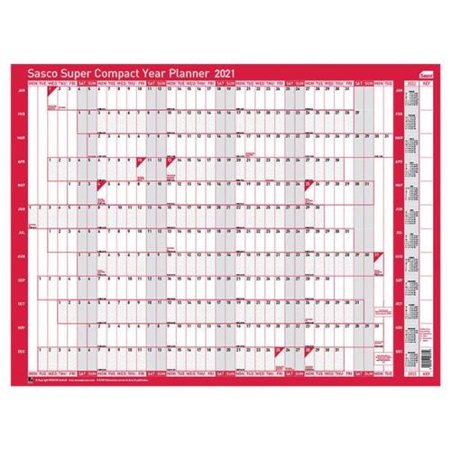 Buy Sasco Super Compact Year Planner Unmounted 2021 2410129 - 2410129 ...
