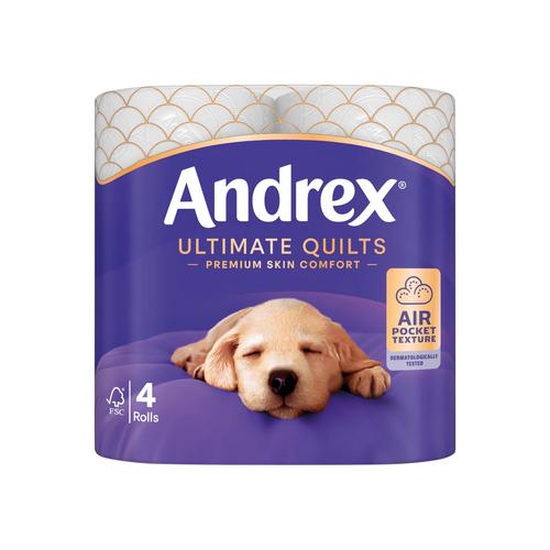 Buy Andrex Ultimate Quilts Toilet Roll 3-Ply 115 Sheets Per Roll 6x4 ...