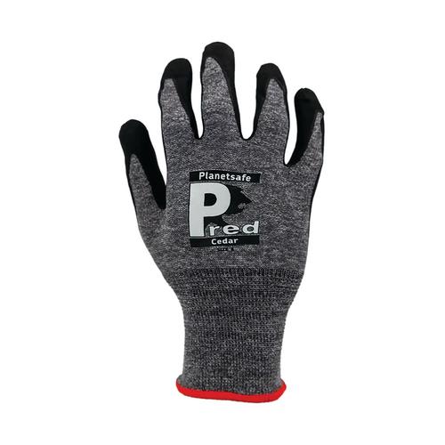 Pred Cedar Cut 1 Safety Gloves Nitrile Palm Coating 1 Pair Black/Grey 7 ...