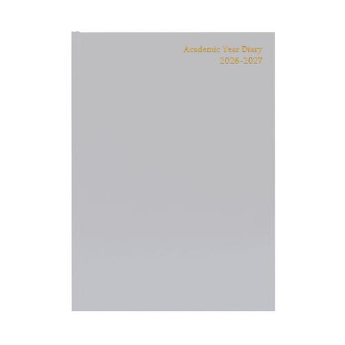 5 Star Academic Week To View Diary A4 Silver Grey 26-27 FS668117 ...